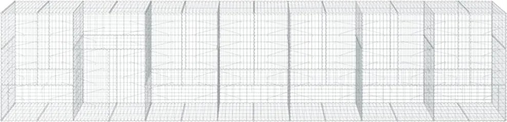 Gabionový koš s víkem 700 x 100 x 150 cm pozinkované železo 3295219
