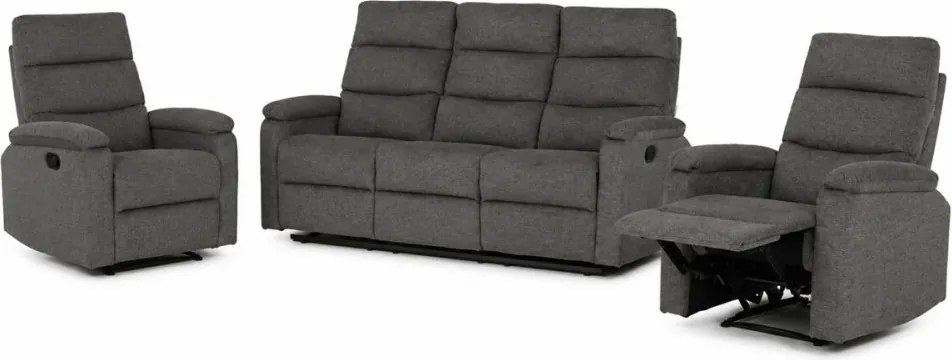 Sedací souprava, polohovací, šedá, látka, ASD-C5980 GREY2