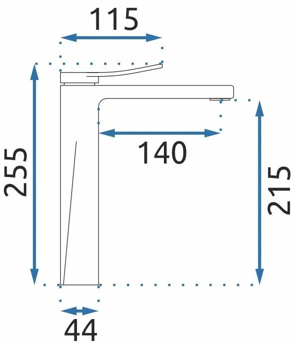 Umyvadlová baterie REA SOUL vysoká černá mat/zlatá kartáčovaná