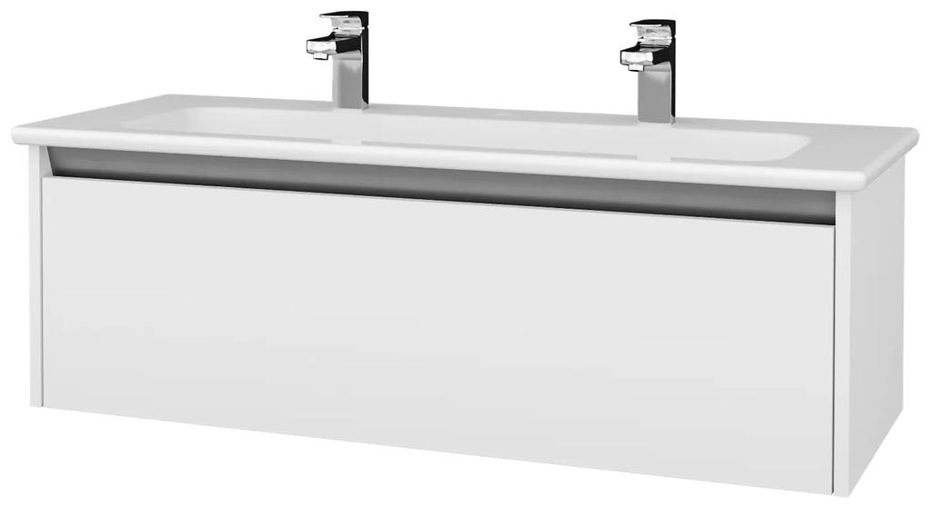 Dřevojas Koupelnová skříň BONO SZZ 120 (umyvadlo Euphoria) Varianta: N01 Bílá lesk / D15 Nebraska