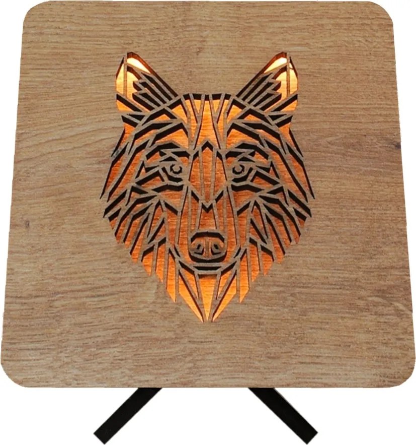 Li-Go "Hlava vlka" lampa 19x19 cm provedení povrchu: dub světlý