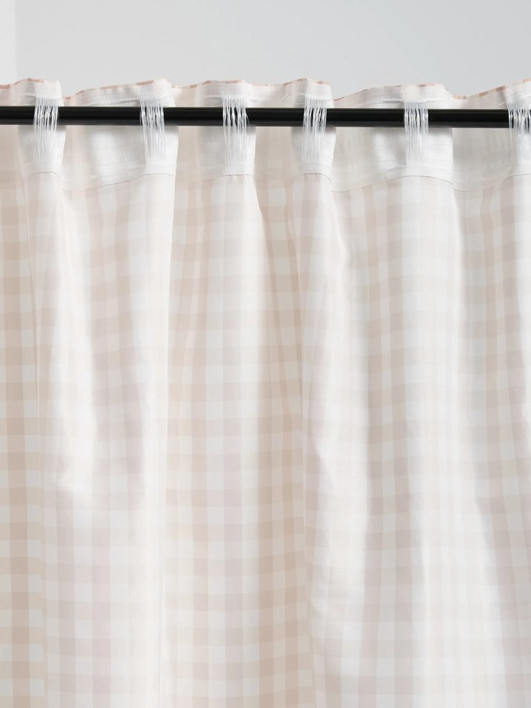 Sinsay - Curtain on tape with check pattern - béžová
