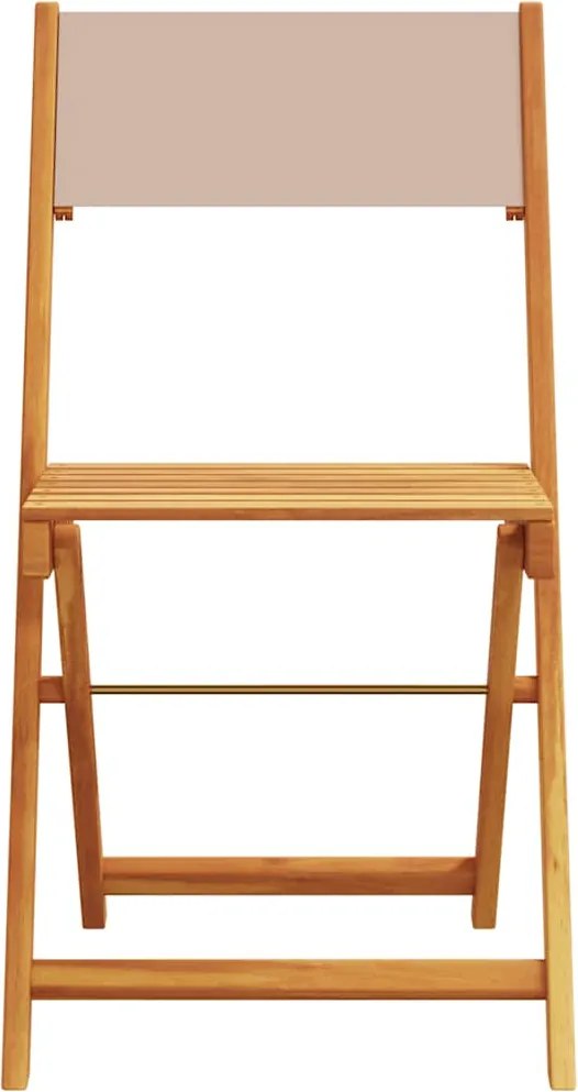 3dílný bistro set taupe textil a masivní dřevo 3281762