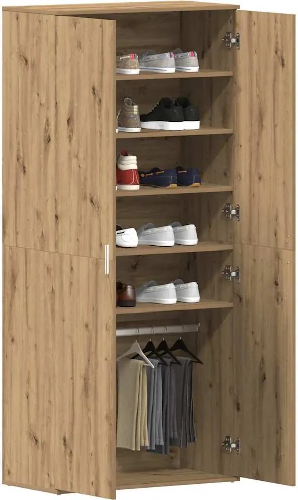 Skříň na obuv 80 x 39 x 178 cm Kompozitní dřevo Artisanový dub 3333874
