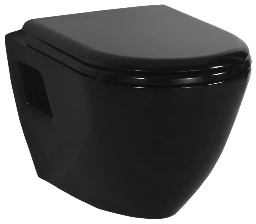 SAPHO - PAULA WC závěsné 35,5x50cm, černá (TP325.40100) TP325-11SI