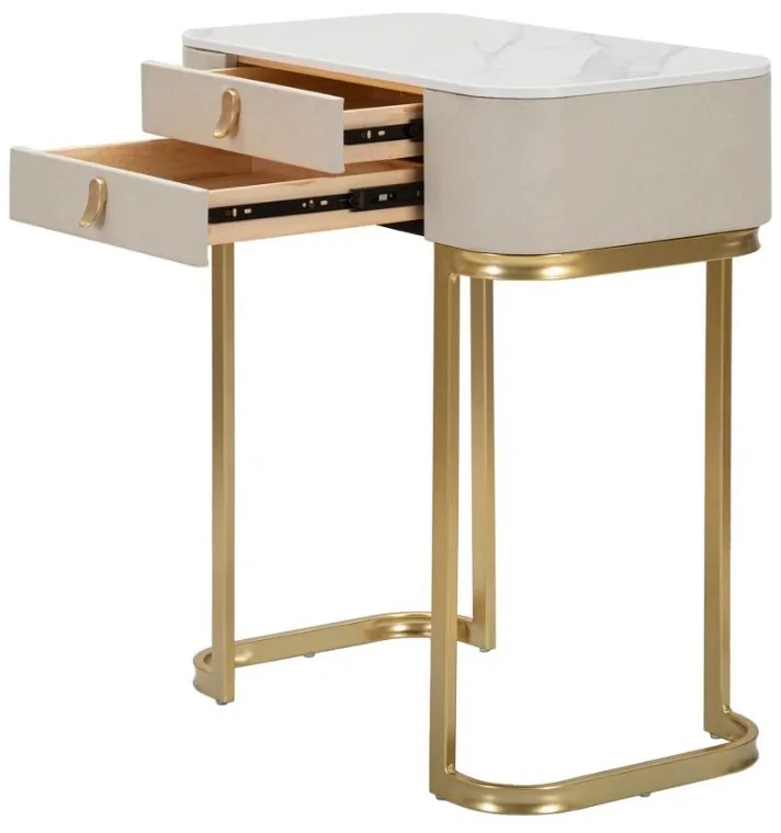 Designová konzole Ondelette 70 cm krémová