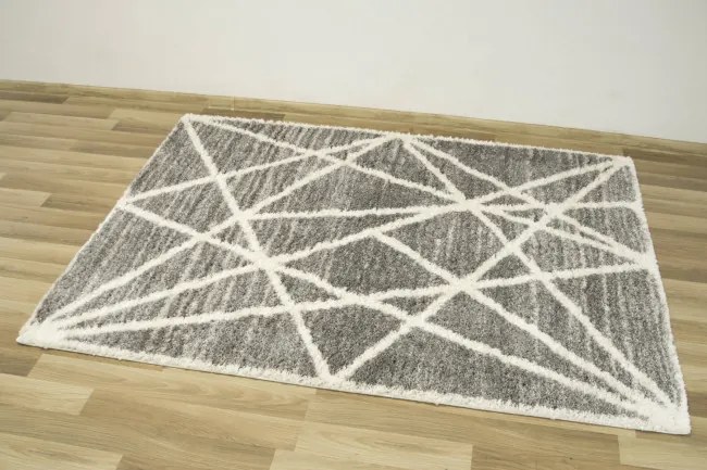Koberec Pulpy Shaggy A522A tmavě šedý / krémový