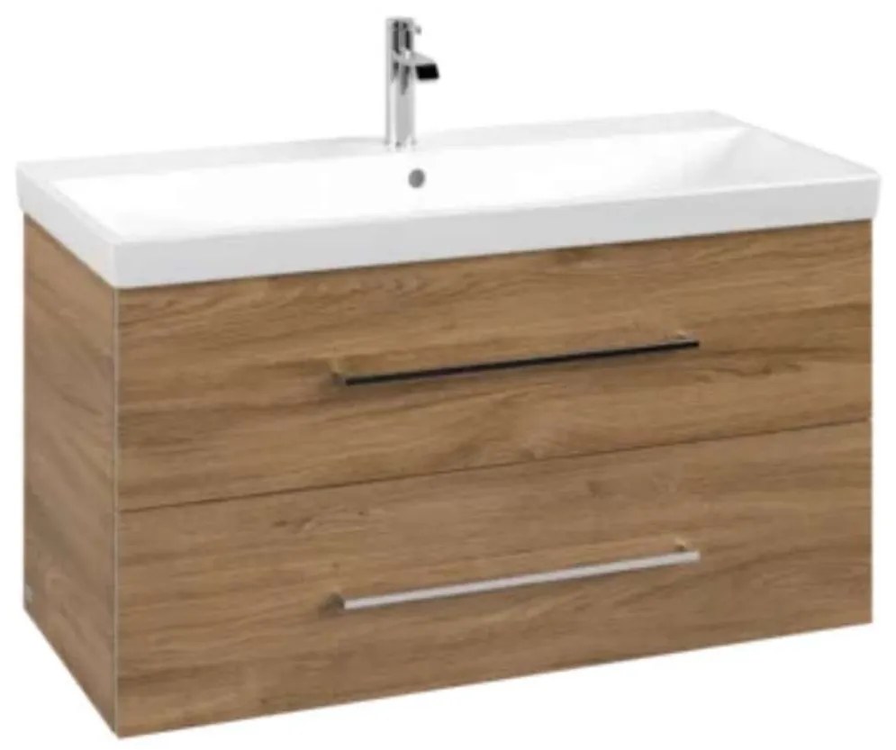 Villeroy & Boch Avento - Umyvadlová skříňka, 98x51x45 cm, 2 zásuvky, Oak Kansas A89200RH