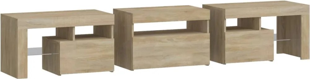 TV skříňka s LED osvětlením dub sonoma 200x36,5x40 cm 3152812