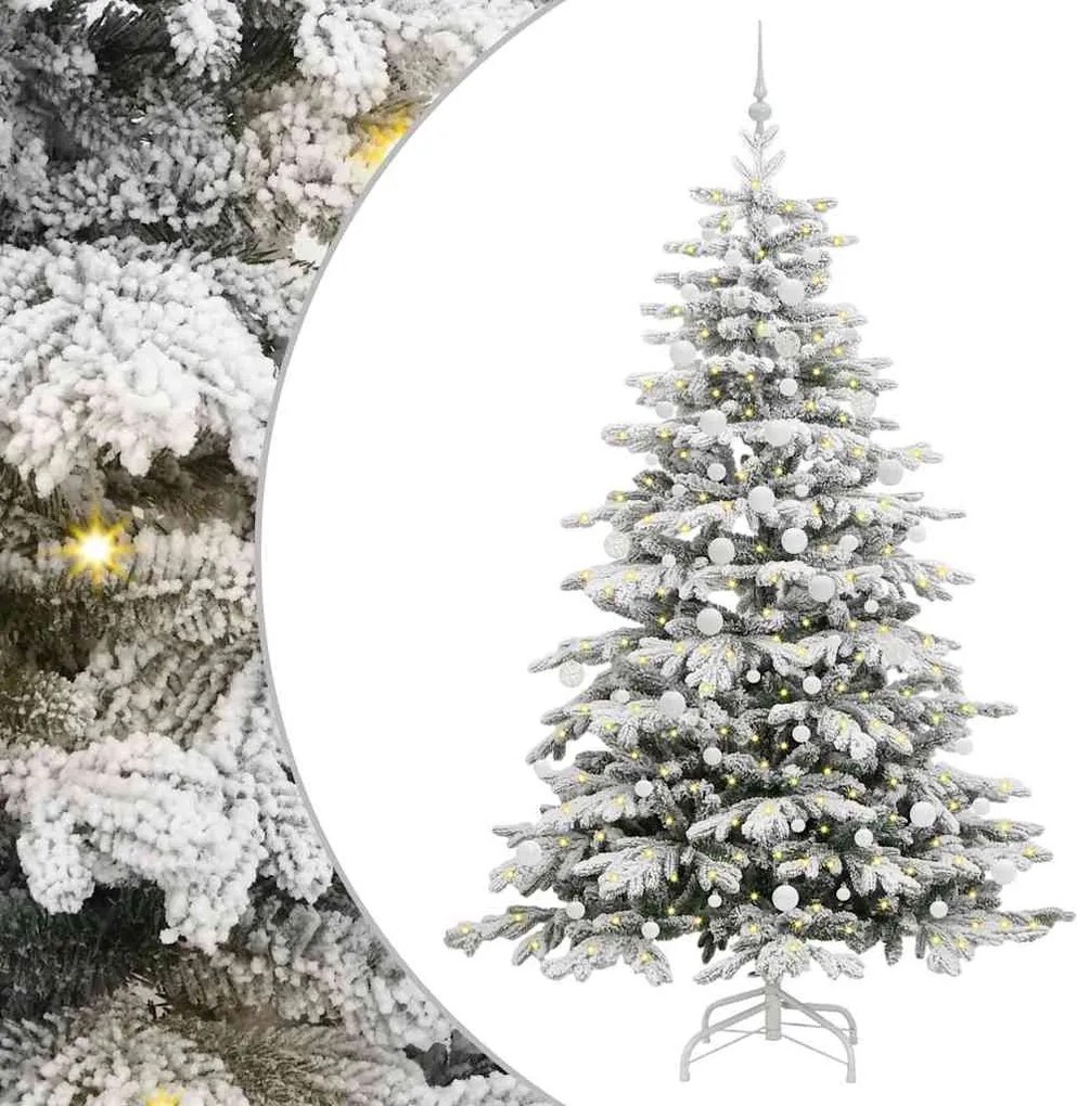 Umělý Skládací Vánoční Strom Bílá 210 cm PE a PVC 3395652