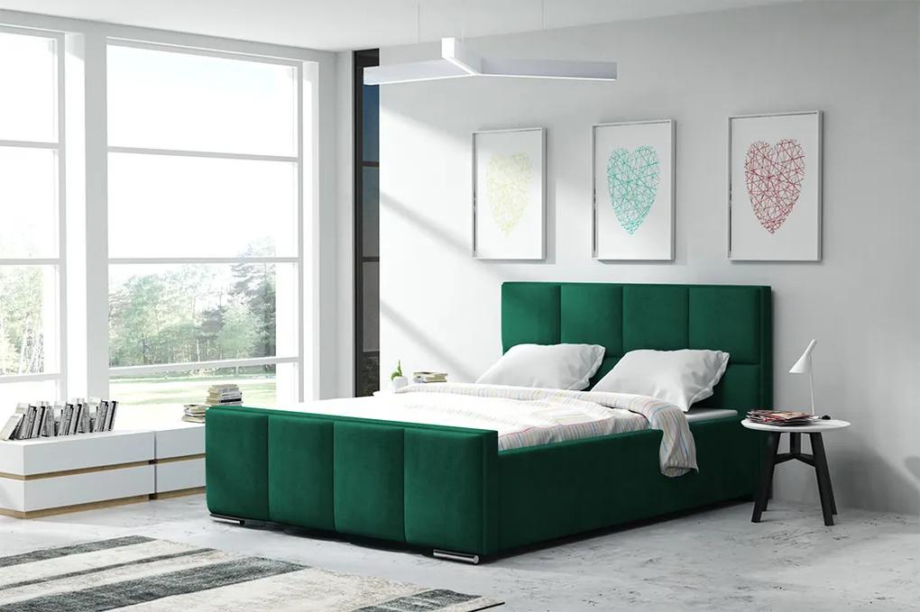 Eka Čalouněná postel Passion - Kronos 160x200 cm Barva látky: Starorůžová (29), Úložný prostor: S kovovým rámem úložného prostoru