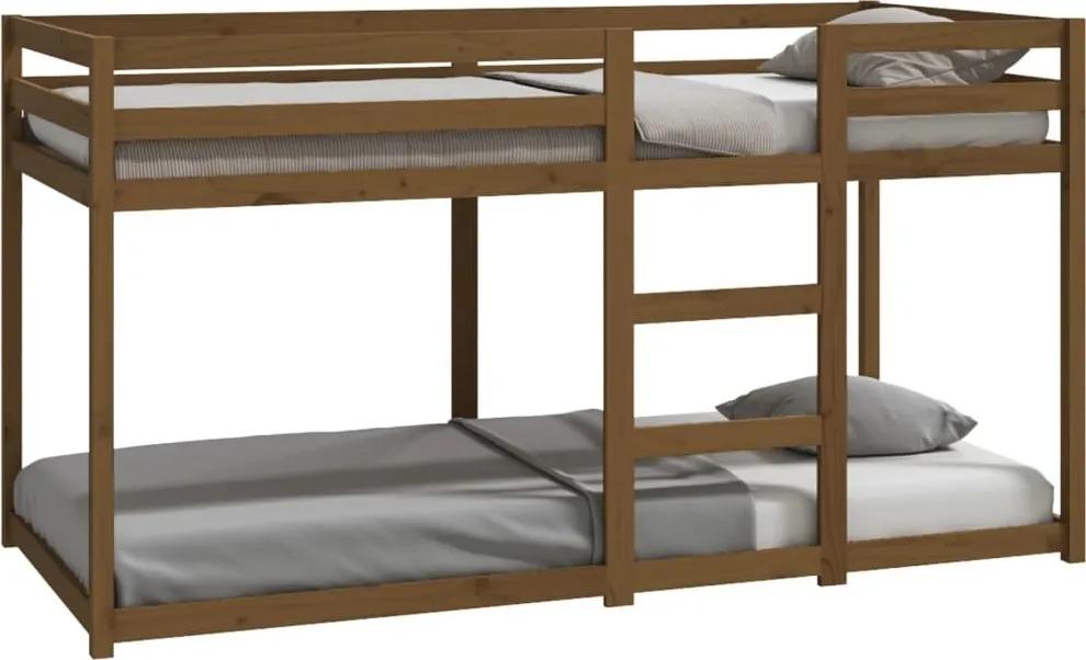 vidaXL Patrová postel 90x200 cm masivní borové dřevo [821647] Barva: Černá