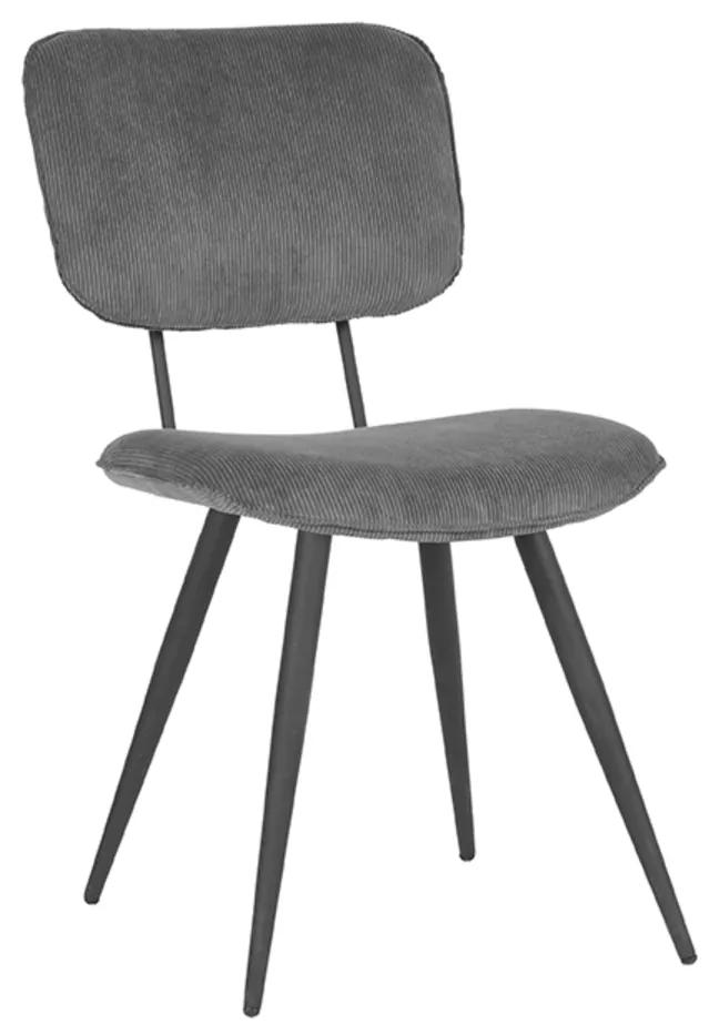 LABEL51 Jídelní židle Vic - tmavě šedý manšestr