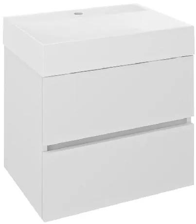Sapho Odetta - Umyvadlová skříňka, 570x500x435 mm, 2 zásuvky, lesklá bílá DT060-3030