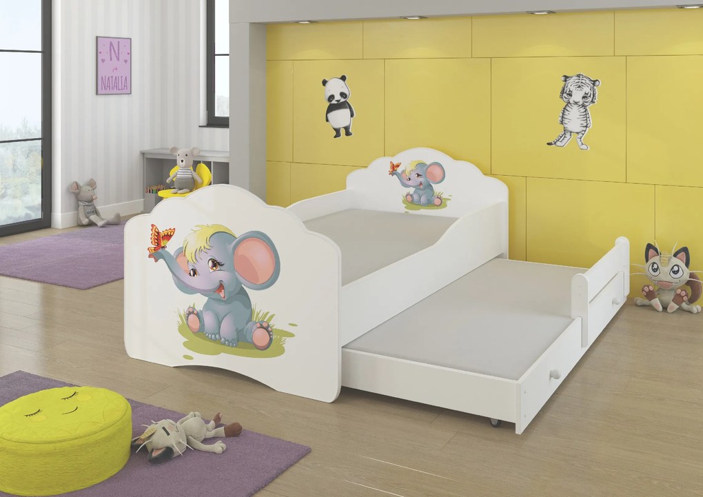 ADRK Furniture Dvojitá postel s matracemi CASIMO II ELEPHANT 160x80 CH-Cas-II- Ele-160-E106