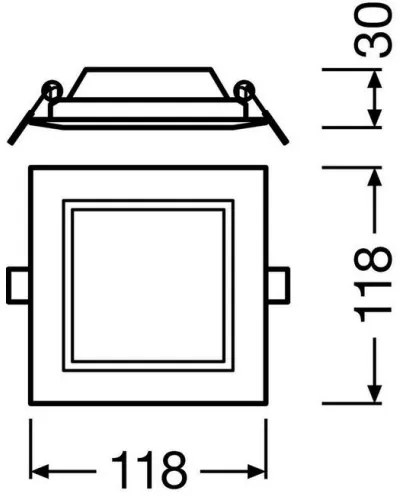 LED podhledové svítidlo LEDVANCE Slim Square 105mm 6W/4000K neutrální bílá