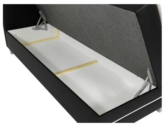 Kontinentální postel Trunida LED, Rozměr postele: 180x200, Barva:: ekokůže Soft 011 (černá)