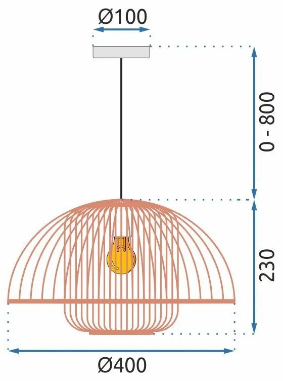 Toolight Stropní závěsné svítidlo Boho Natural APP887-1CP