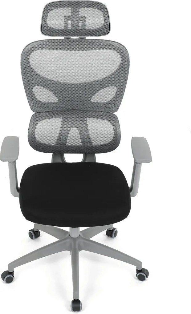 Ergonomická kancelářská židle RENEE - šedá síťovina / černá látka