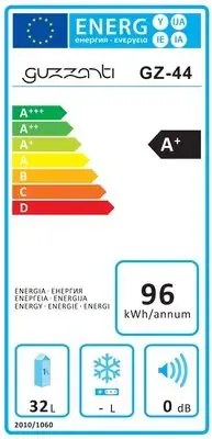 Guzzanti GZ 44 černá / Termochladnička / 40 l / 5-10°C / 2x polička +