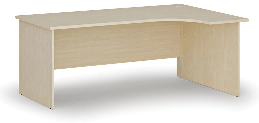 Rohový kancelářský psací stůl PRIMO WOOD, 180x120 cm, pravý, bříza