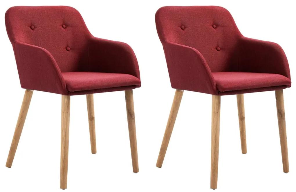 Jídelní židle Rincon - 2 ks - textil | vínově červené