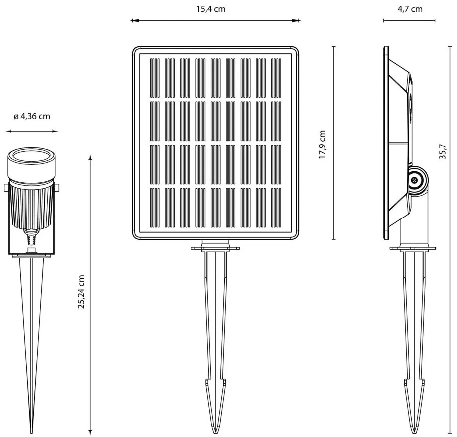 VELAMP LED solární bodové světlo SL368