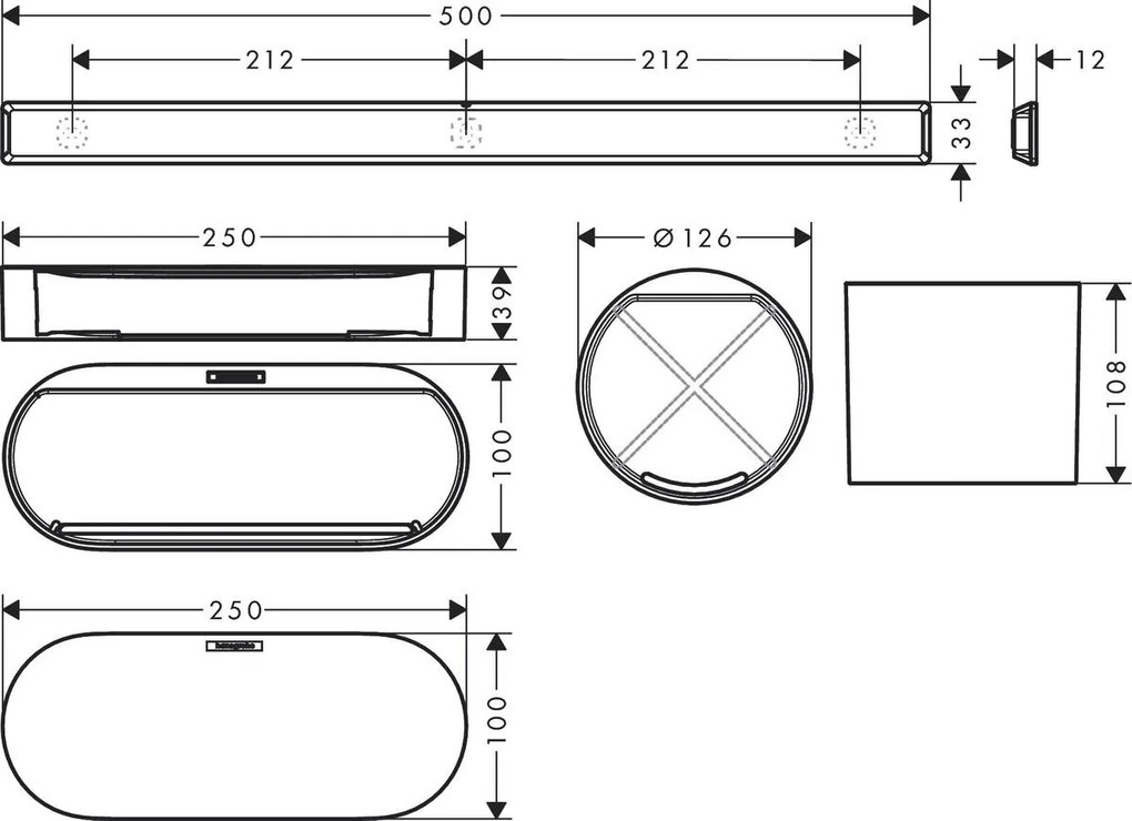 Hansgrohe WallStoris - Sada do koupelny, bílá matná 27968700