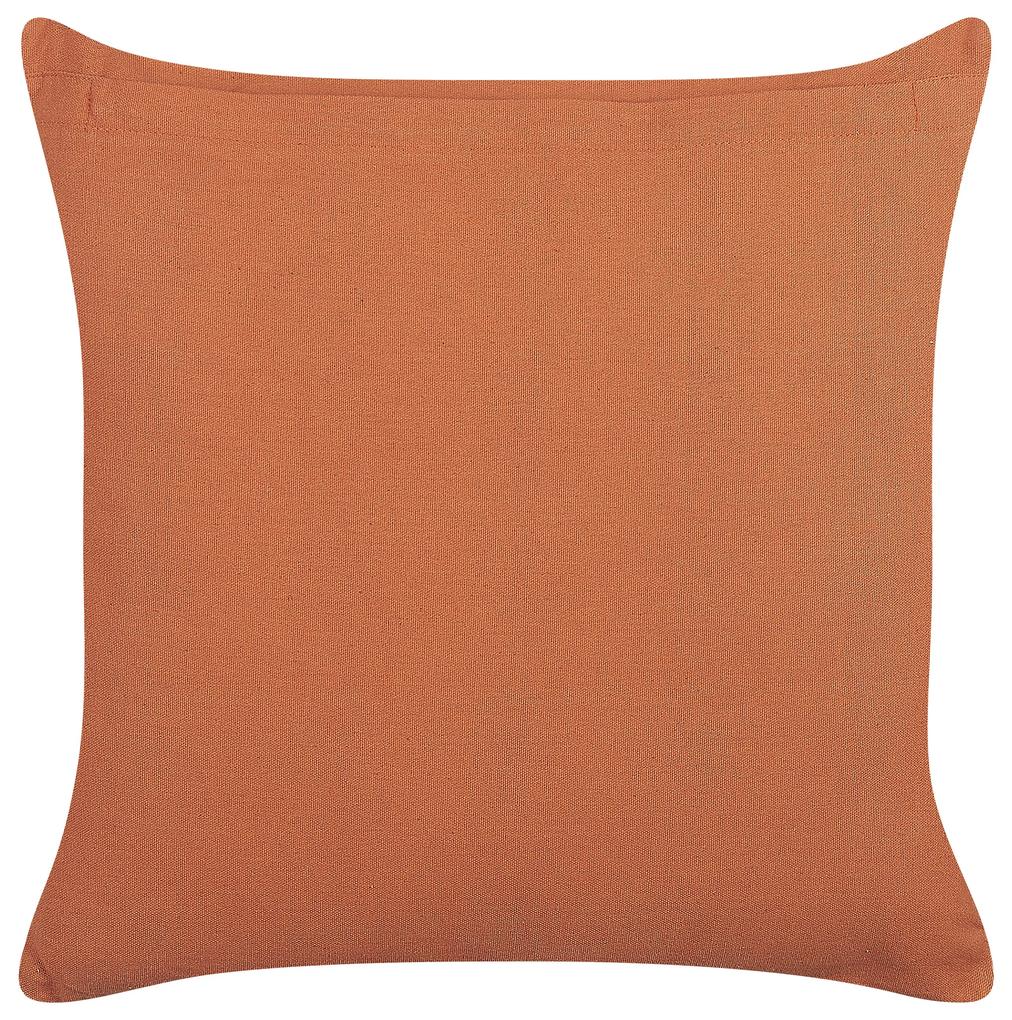 Sada 2 bavlněných polštářů s geometrickým vzorem 45 x 45 cm oranžové/bílé VITIS Beliani