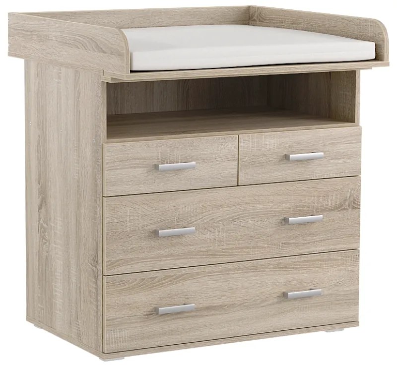 Komoda s přebalovacím pultem, dub sonoma, REA MICKEY NEW