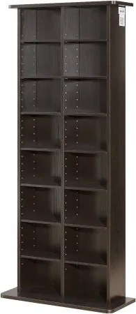 Úložná skříňka na média, 8patrový organizér na DVD VEVOR – 559 × 222 × 1295 mm