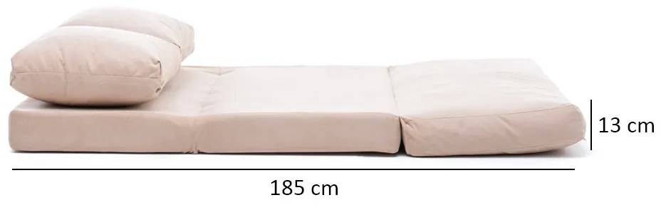 Designová rozkládací pohovka Wandella 120 cm krémová