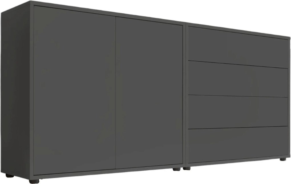 XXXLutz ŠIROKÁ KOMODA, antracitová, 158/73/33 cm MID.YOU - Široké komody - 001067002003