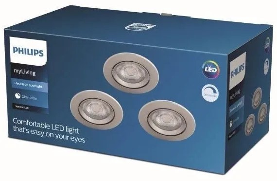 Philips - SADA 3x LED Stmívatelné podhledové svítidlo DIVE LED/5W/230V 2700K