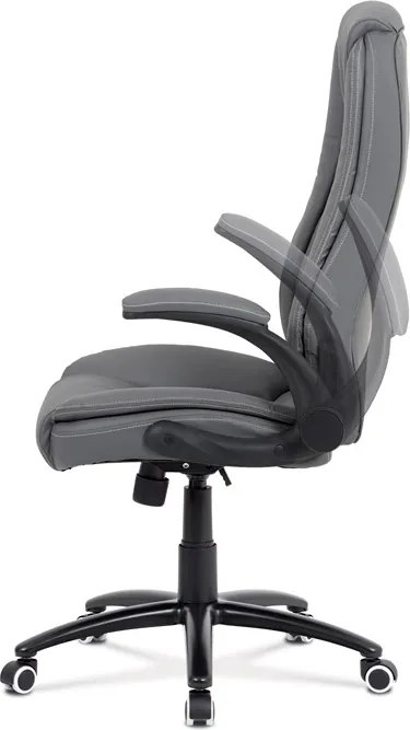Kancelářské křeslo, houpací mechanismus, šedá ekokůže, KA-G301 GREY