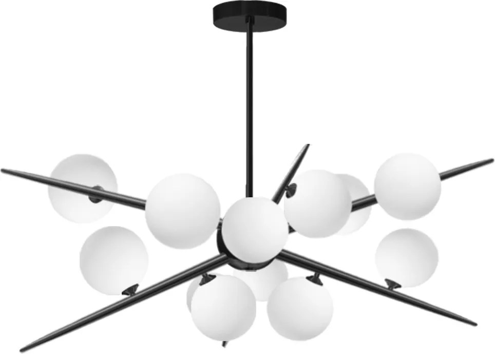 Toolight Tolight, stropní svítidlo 8xG9 APP999-12CP, černá, OSW-05552