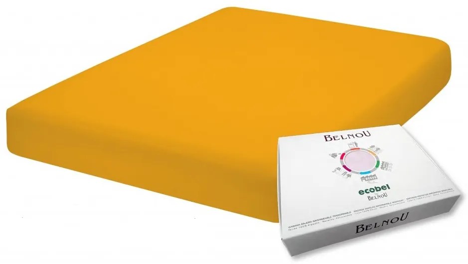 Nepropustné hyperprodyšné prostěradlo BelnoU ECOBEL 120x200 cm - oranžová