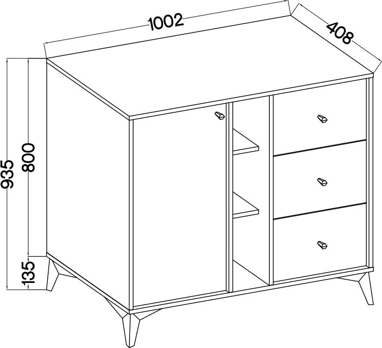 FALCO Komoda Tomila 824/1 Odstín: Černý grafit