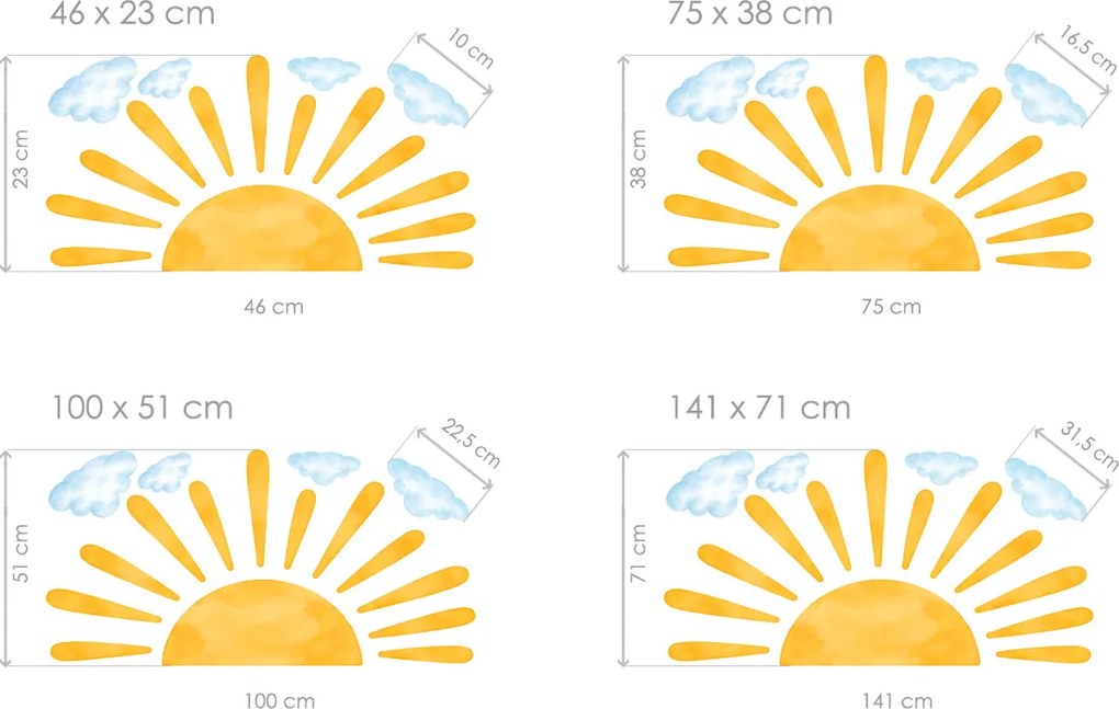 Zapadající slunce samolepka na zeď arch 141 x 71 cm