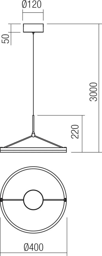 Světla a lustry REDO GROUP Redo Orbit LED lustr na lanku 01-3833 27W 3000K 40 cm bílé