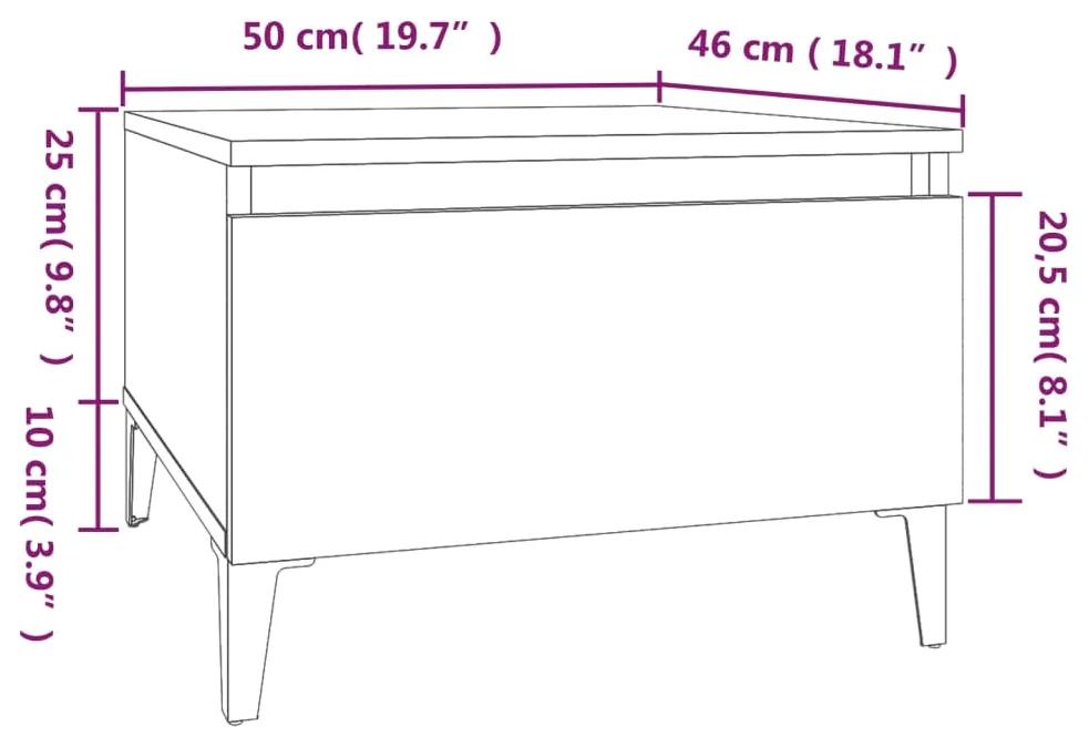 Odkládací stolky 2 ks šedé sonoma 50x46x35 cm kompozitní dřevo - Default Title
