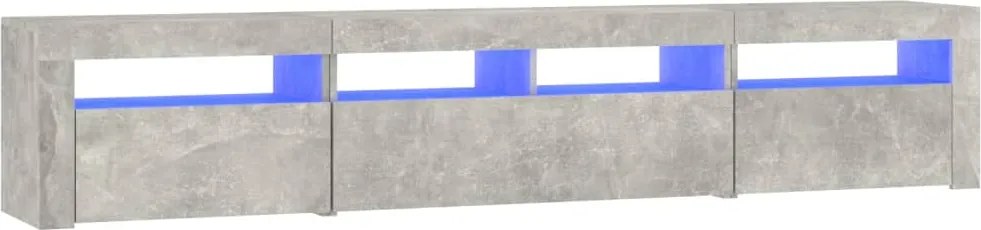 TV skříňka s LED osvětlením betonově šedá 210x35x40 cm 3152733