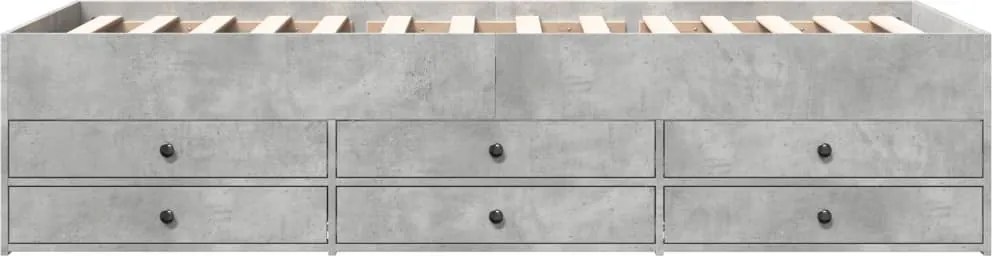 Válenda se zásuvkami bez matrace betonově šedá 75 x 190 cm 3280891