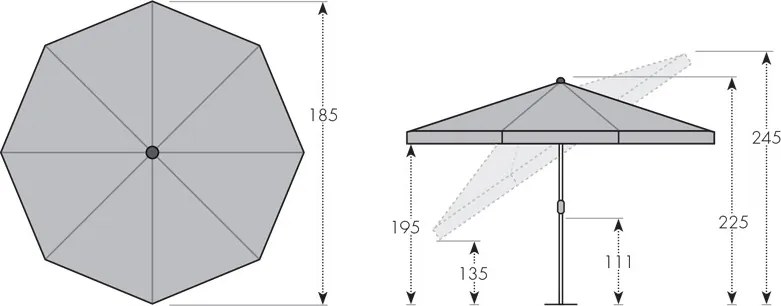 Doppler ACTIVE zahradní slunečník 200 cm antracit