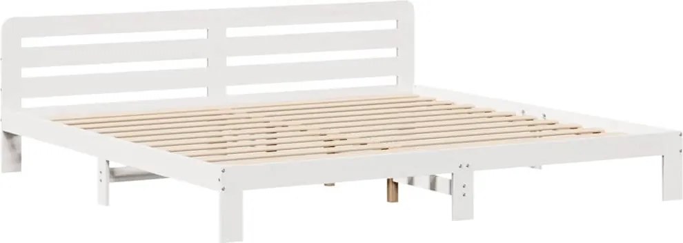 Postel bez matrace bílá 200 x 200 cm masivní borovice 3309858