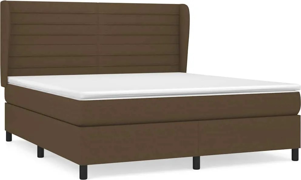Box spring postel s matrací tmavě hnědá 180x200 cm textil 3128064