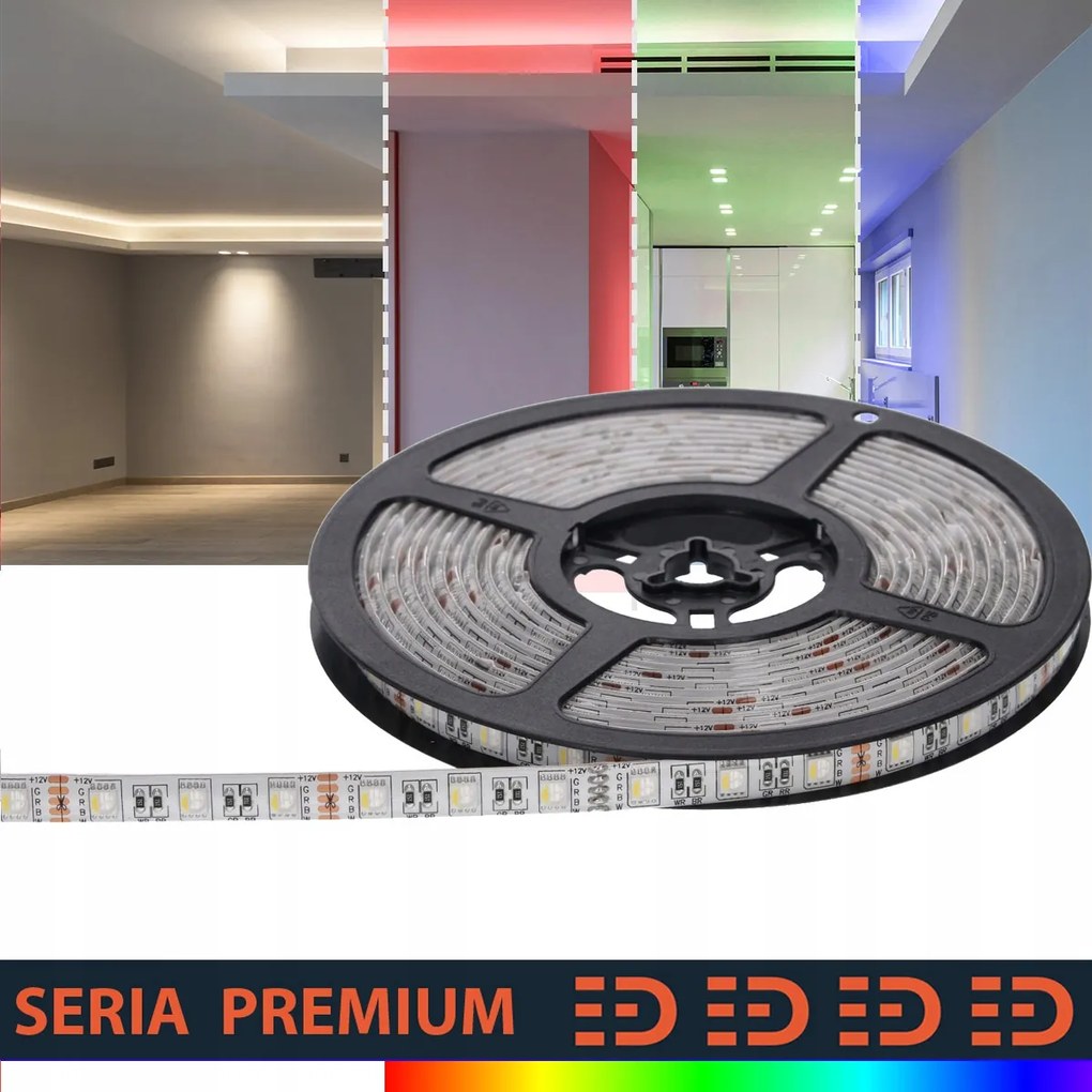 Hermetická Led páska Premium IP63 12V 60LED 12W/m Rgb+nw 5 m