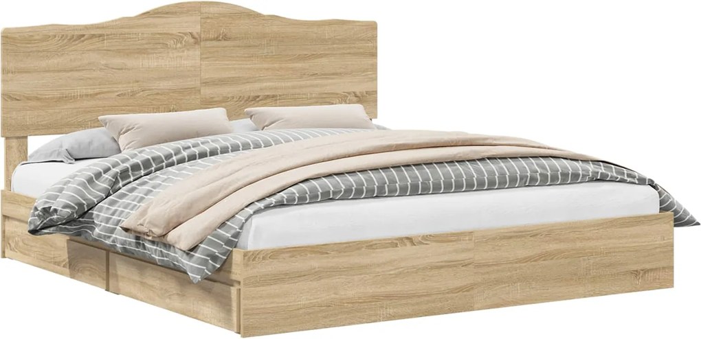 Postel s úložným prostorem se zásuvkou Sonoma dub 180 x 200 cm 3413480