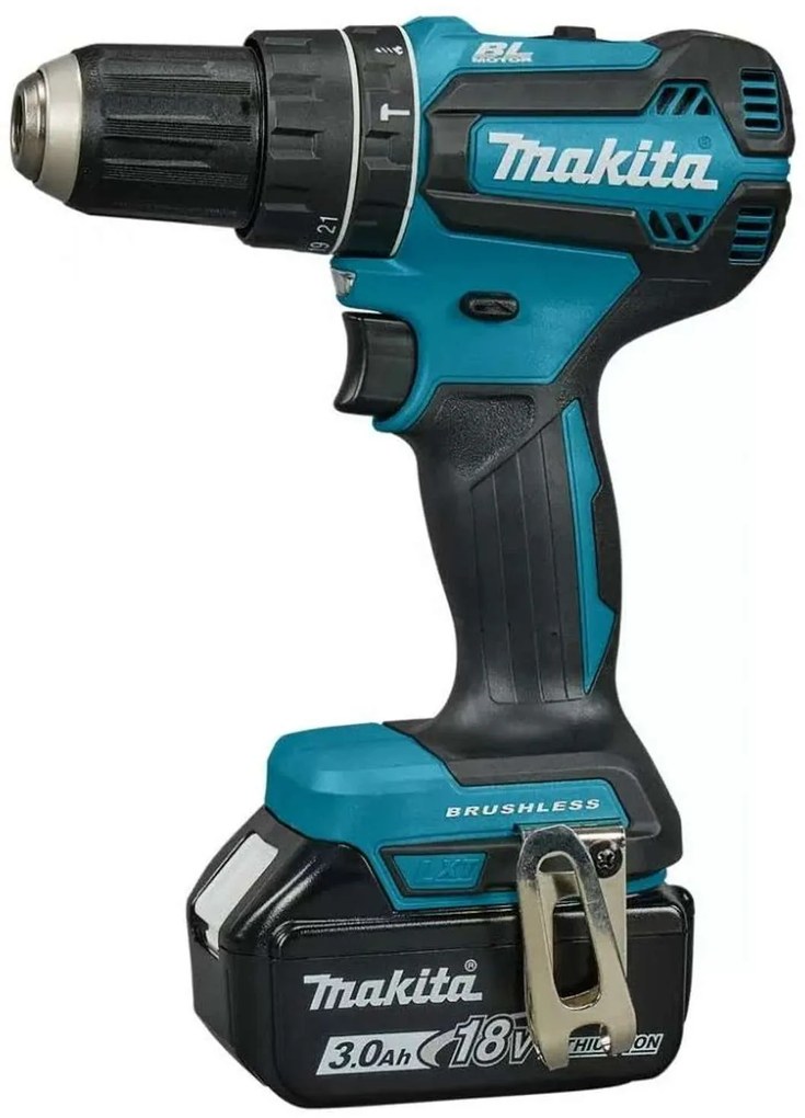 Makita Nářadí - 18V AKU vrtačka s příklepem, 2x aku Li-ion LXT 3,0 Ah, nabíječka DHP485SFJ