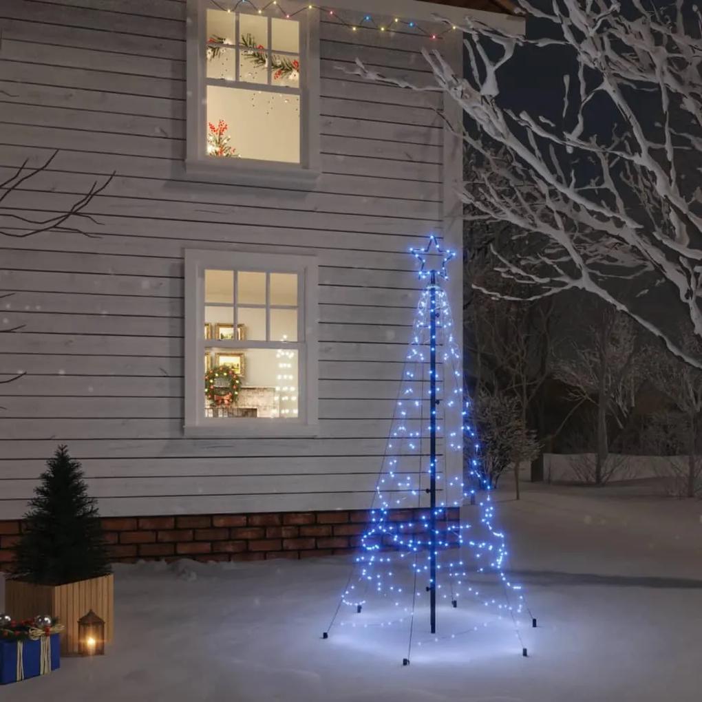 343569 vidaXL Vánoční strom s hrotem 200 modrých LED diod 180 cm